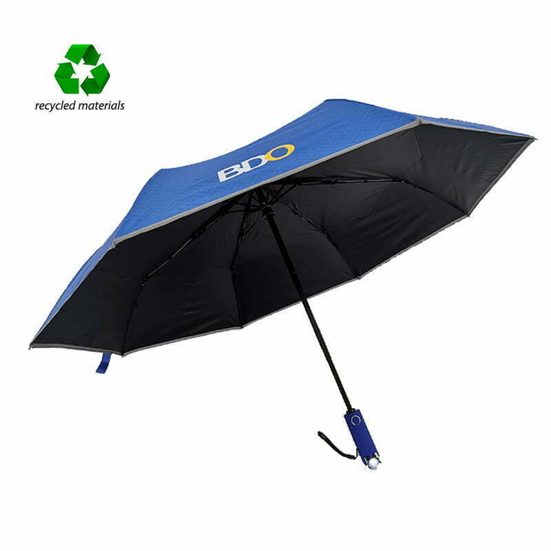 22 inch 8 Ribs Auto open & close LED 3 fold umbrellas – Targood Umbrella